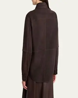 THE ROW Gwena Shearling Shirt Jacket