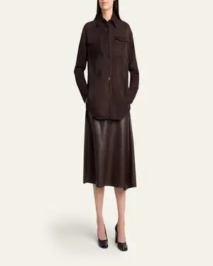 THE ROW Gwena Shearling Shirt Jacket