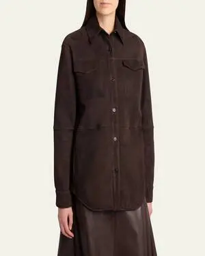 THE ROW Gwena Shearling Shirt Jacket