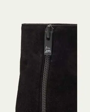 CHRISTIAN LOUBOUTIN Loo Suede Ankle Booties