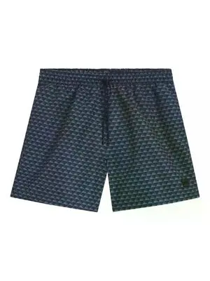 BOSS Geometric-print Swim Shorts - Blue