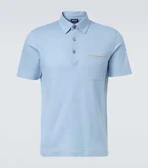 Zegna Cotton Piqué Polo Shirt - Blue