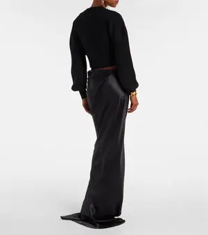 TOM FORD Cropped Wool And Cashmere-blend Sweater - Black