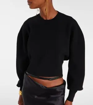 TOM FORD Cropped Wool And Cashmere-blend Sweater - Black