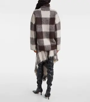 Proenza Schouler Kai Checked Alpaca-blend Turtleneck Sweater - Brown