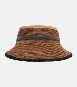 Brunello Cucinelli Monili Hemp And Cotton-blend Visor - Brown