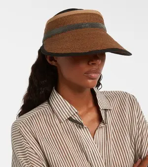 Brunello Cucinelli Monili Hemp And Cotton-blend Visor