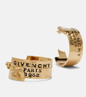 Givenchy Logo Hoop Earrings - Gold