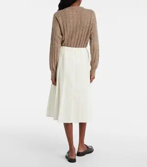 Brunello Cucinelli Pleated Midi Skirt - Beige