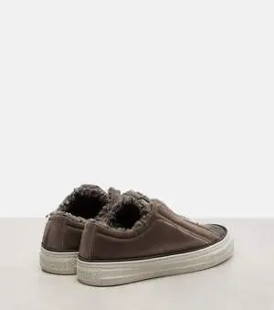 Brunello Cucinelli Monili Suede Slip-on Shoes