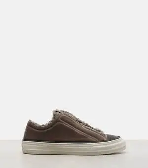 Brunello Cucinelli Monili Suede Slip-on Shoes