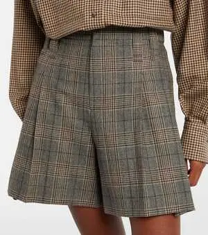 Brunello Cucinelli Checked Virgin Wool Shorts