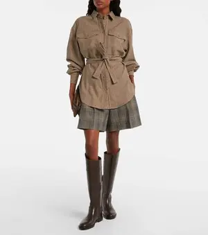Brunello Cucinelli Checked Virgin Wool Shorts