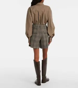 Brunello Cucinelli Checked Virgin Wool Shorts