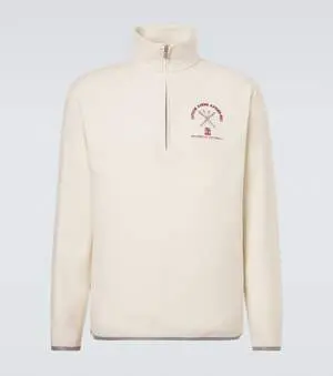 Brunello Cucinelli Cashmere And Cotton-blend Half-zip Sweatshirt - White