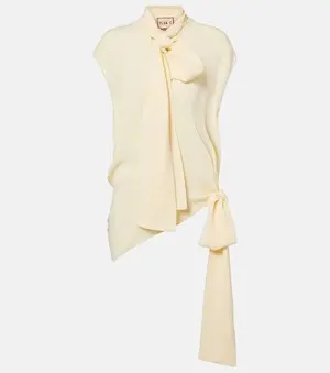 Plan C Asymmetric Tie-neck Blouse