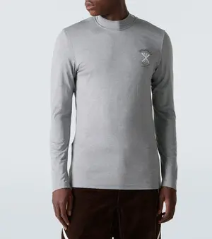 Brunello Cucinelli Silk Blend Long Sleeve T-shirt - Grey