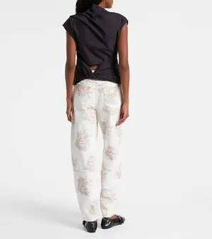 GANNI Ruched Cotton-blend Top - Black