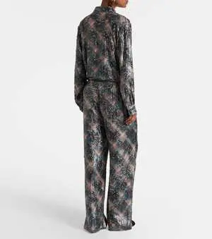 Dries Van Noten Checked Sequined Palazzo Pants
