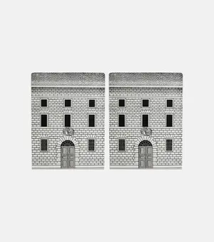 FORNASETTI Architettura Set Of 2 Bookends - Grey