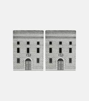 FORNASETTI Architettura Set Of 2 Bookends - Grey