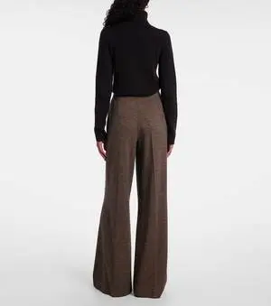 Ralph Lauren Isaiah Wool Wide-leg Trousers - Neutrals