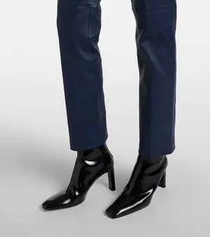 JOSEPH Coleman Slim Leather Pants - Blue