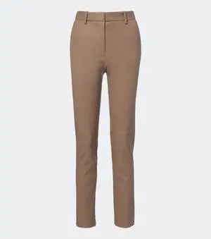 JOSEPH Coleman Slim Leather Pants - Brown