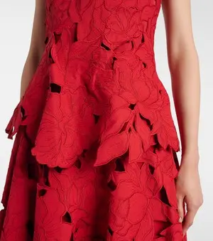 Simkhai Audrey Peplum Lace Midi Dress