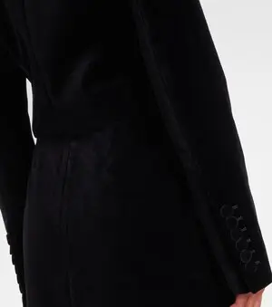 Nina Ricci Cropped Cotton Velvet Jacket