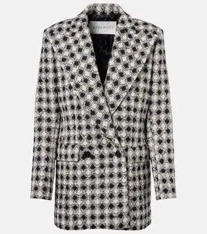 Nina Ricci Double-breasted Tweed Blazer - White