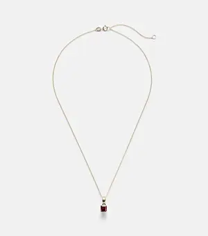 STONE AND STRAND 10kt Yellow Charm Necklace With Garnet - Gold