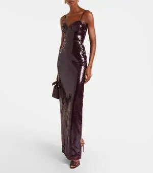 David Koma Embellished Gathered Gown