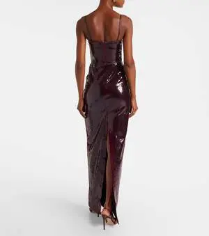 David Koma Embellished Gathered Gown