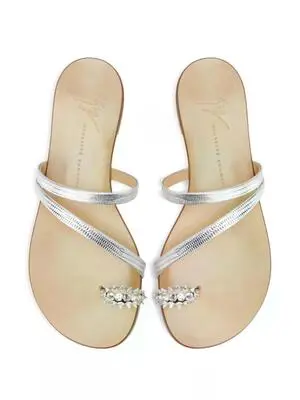 GIUSEPPE ZANOTTI Crystal-embellished Leather Sandals