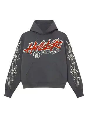 HELLSTAR Records Tour Flame-print Hoodie - Black