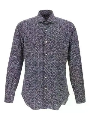 BARBA NAPOLI Micro-pattern Shirt - Blue