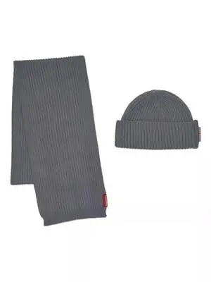 Dsquared2 Ribbed-knit Scarf And Beanie Set
