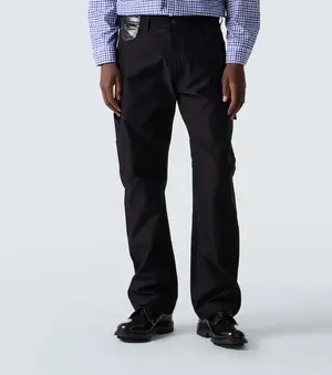 Junya Watanabe Leather-trimmed Straight Leg Jeans