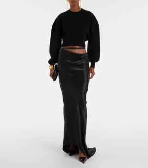 TOM FORD Asymmetric Silk Satin Maxi Skirt
