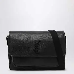 Saint Laurent Hammered Leather Niki Messenger Bag - Black