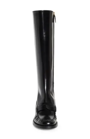 Prada Knee-high Loafer Boots - Nero