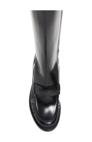 Prada Knee-high Loafer Boots - Nero