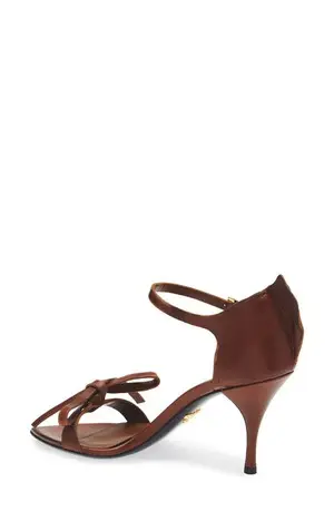 Prada Exposed Seam Ankle Strap Sandal - Cacao