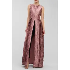 KAY UNGER Hazel Metallic Sleeveless Maxi Jumpsuit - Rose Gold
