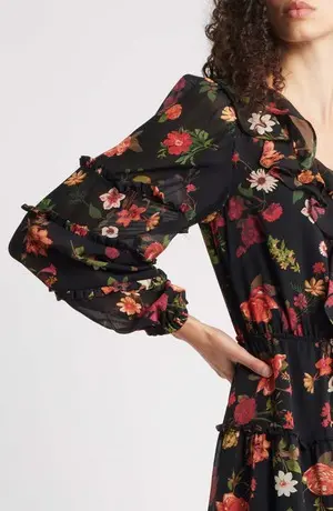 CECE DUPRAZ Floral Ruffle Dress