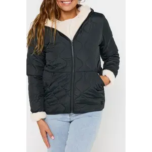 Rip Curl Quilted Hooded Jacket - Noir