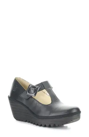 Fly London Yald Wedge Mary Jane Pump - 000 Black