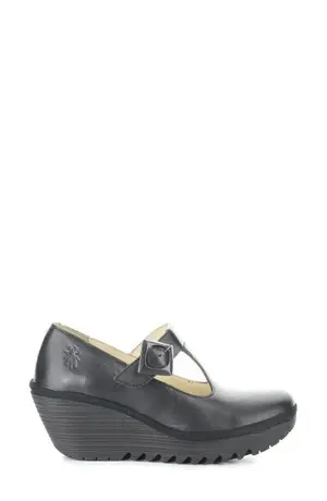 Fly London Yald Wedge Mary Jane Pump - 000 Black