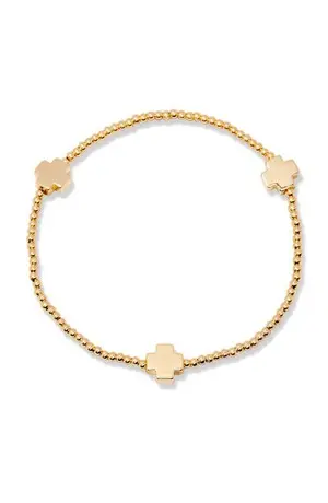 BROOK & YORK Rylee Cross Beaded Bracelet - Gold